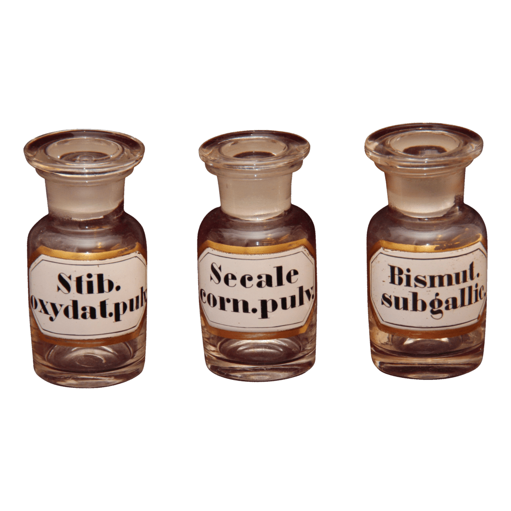 Set of 3 glass medicine bottles – Shadeflair